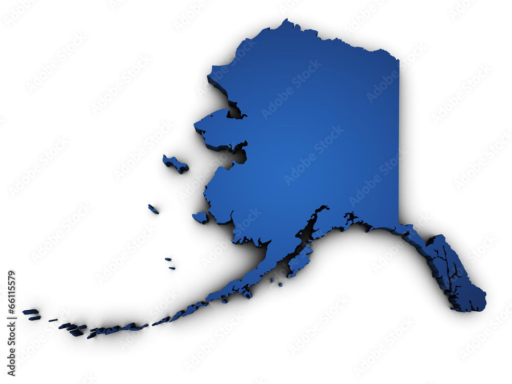 Map Of Alaska 3d Shape Stock Illustration | Adobe Stock