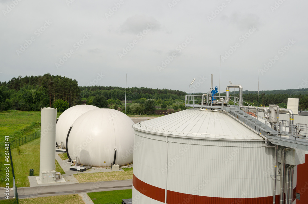 biogas plant sludge renewable energy process Stock Photo | Adobe Stock