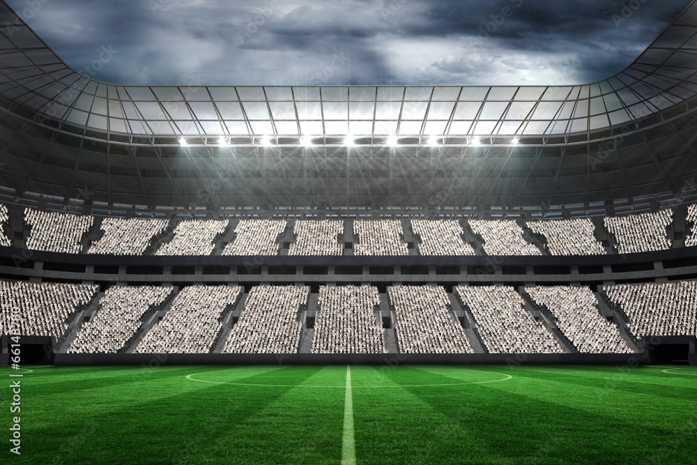 Large football stadium with fans in white Stock Photo | Adobe Stock