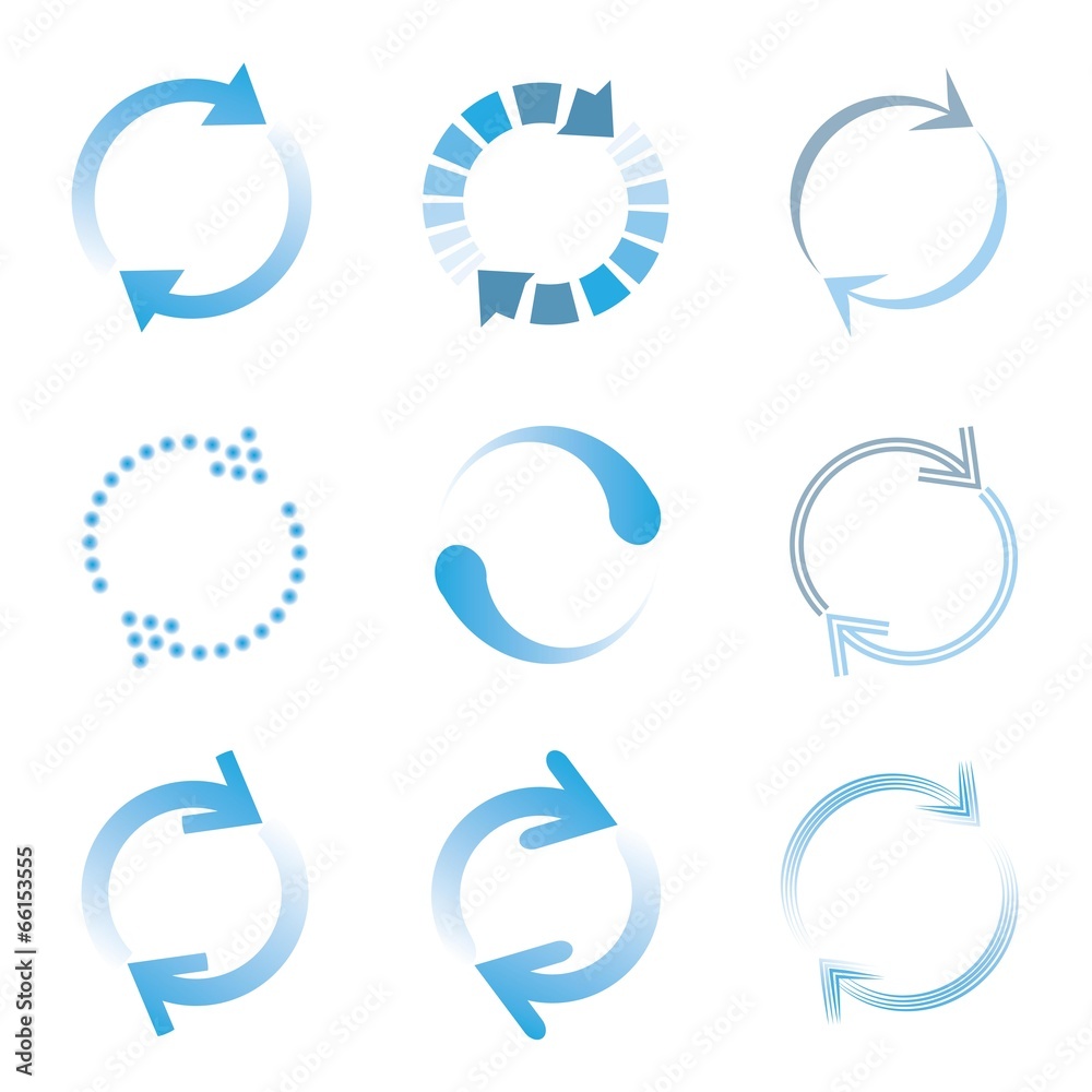 loading icons, blue color loading set Stock Vector | Adobe Stock