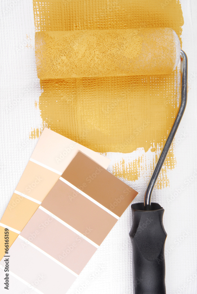 paint roller and color chart choice Stock Photo | Adobe Stock