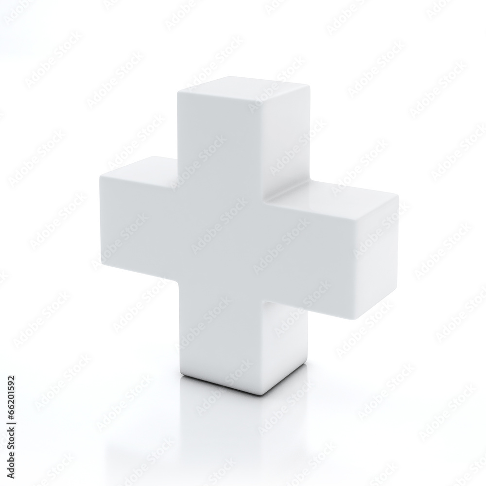 Plus Sign Isolated on White Background Ilustrasi Stok | Adobe Stock
