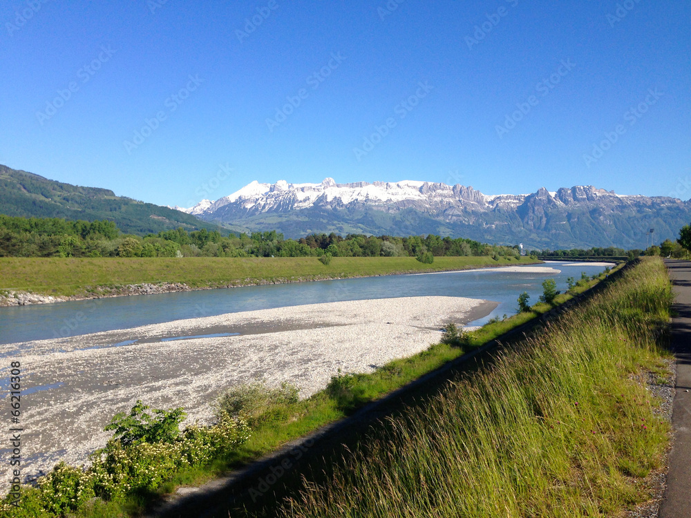 Rhine River / Switzerland / Liechtenstein Stock Photo | Adobe Stock