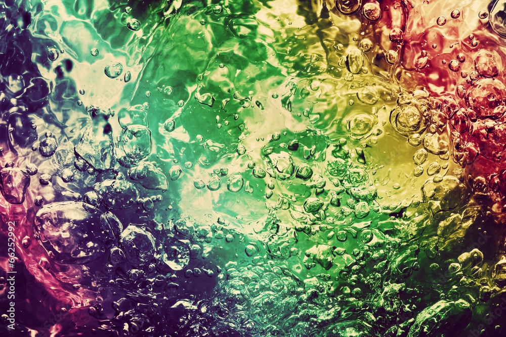 Colorful splashing water with bubbles. Colors of the rainbow Stock ...