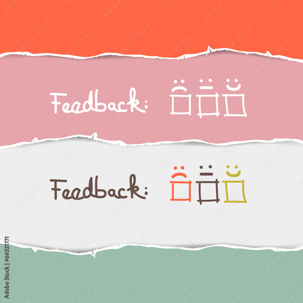 Vector Retro Torn Paper Feedback Background Template Stock Vector ...