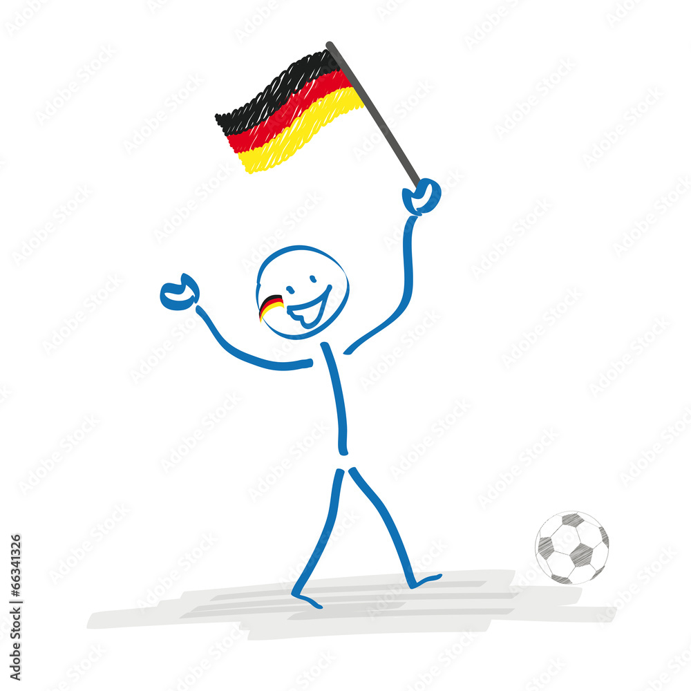 Stickman German Football Fan Stock-Vektorgrafik | Adobe Stock