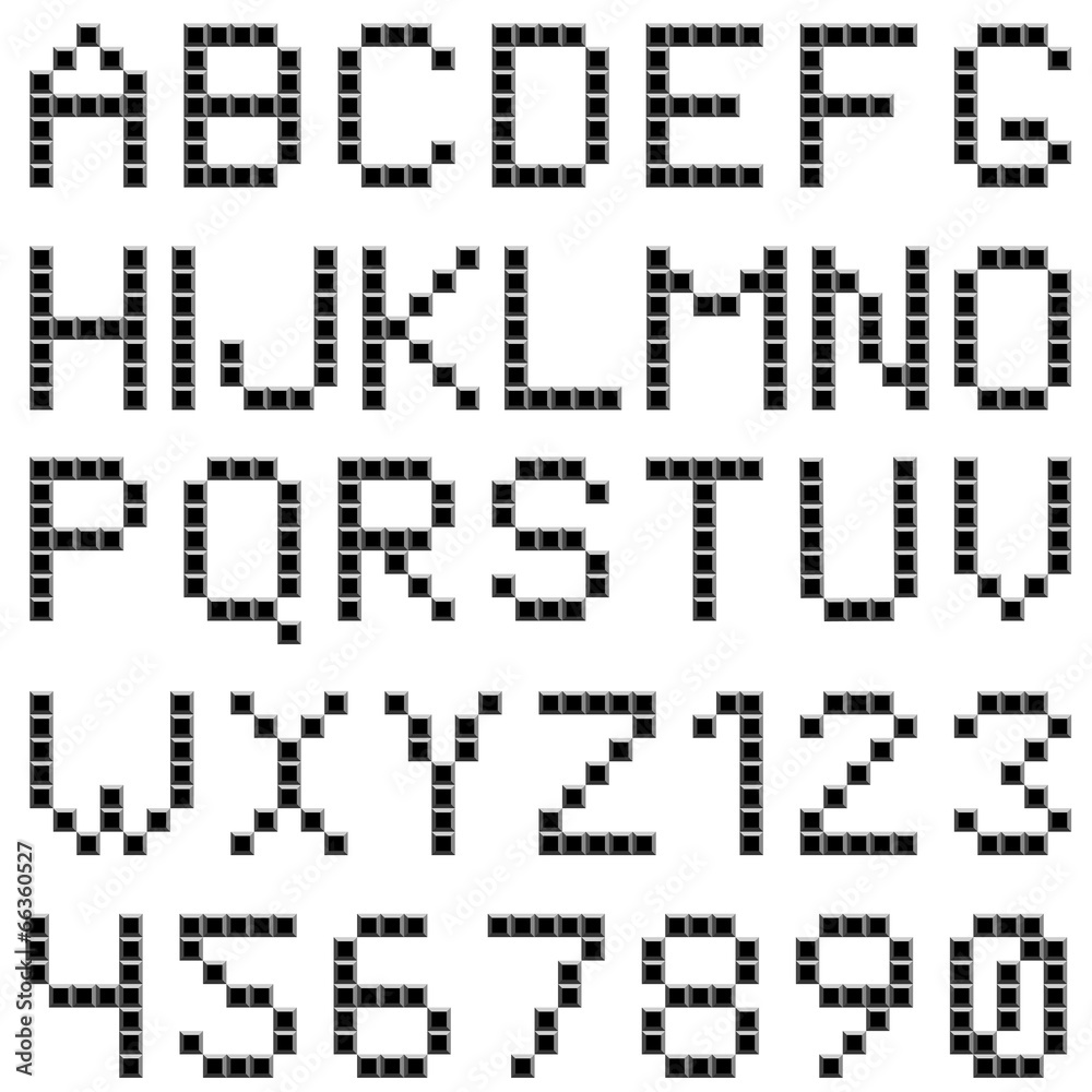 Square box styled font set Stock Vector | Adobe Stock