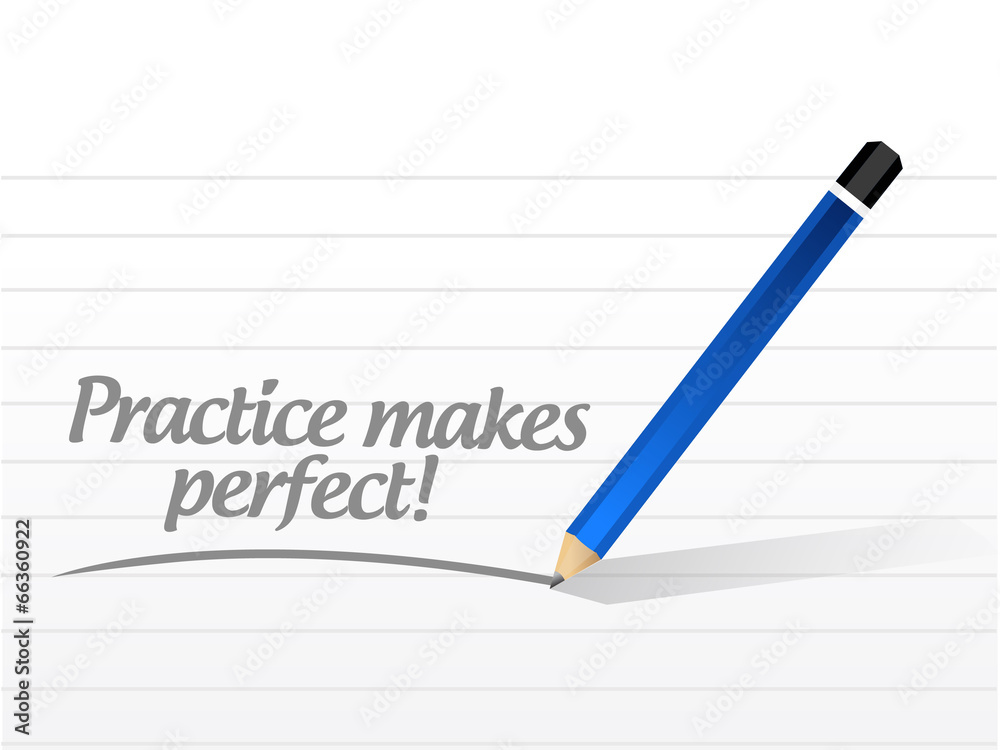 practice makes perfect message illustration Stock Illustration | Adobe ...