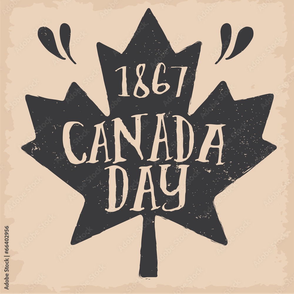 Vintage Canada Day Typography Sign Stock Vector | Adobe Stock