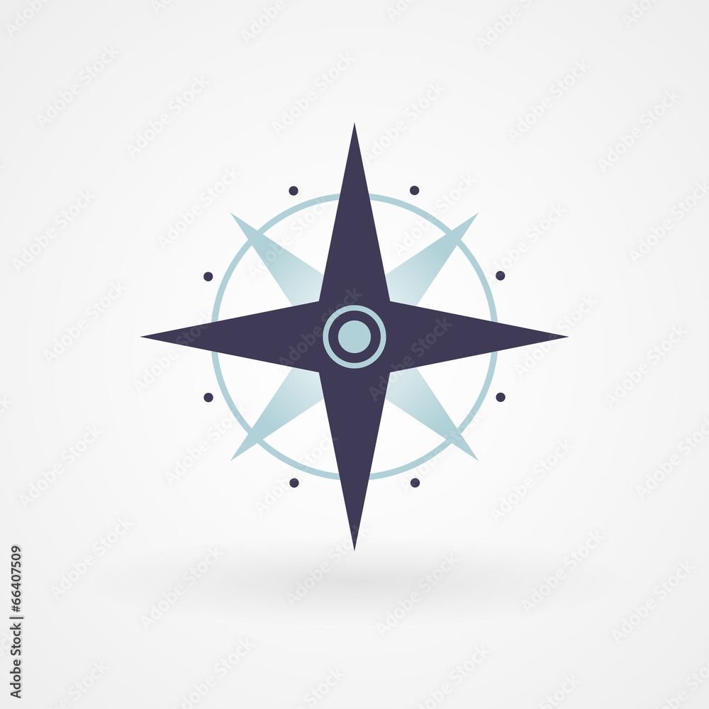 Blue minimal compass Stock Vector | Adobe Stock