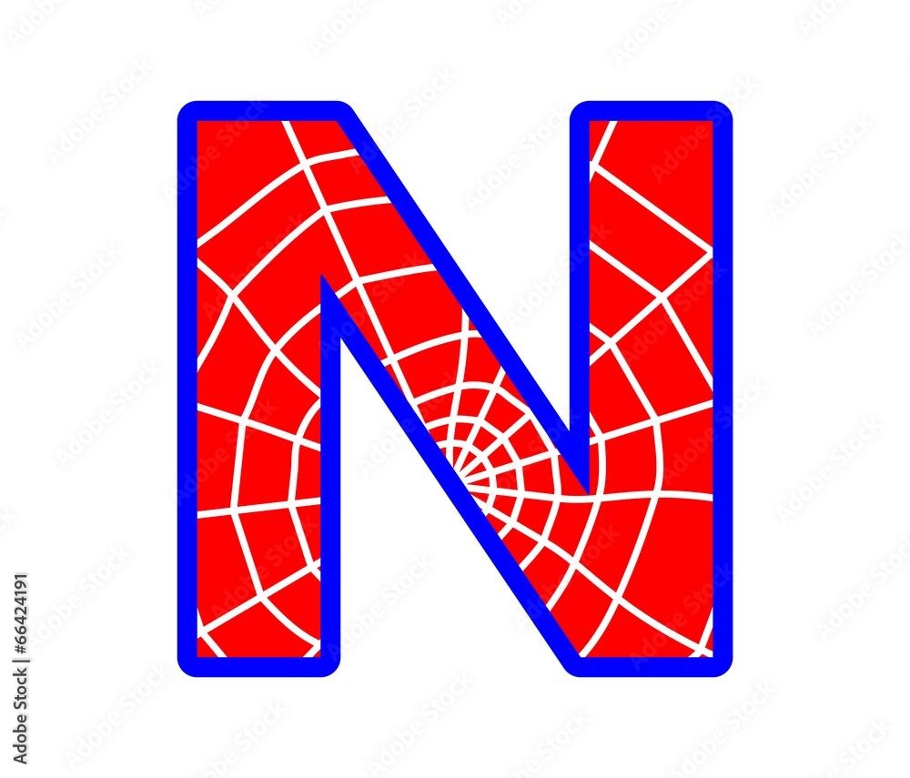 N letter - spider web alphabet Stock Vector | Adobe Stock