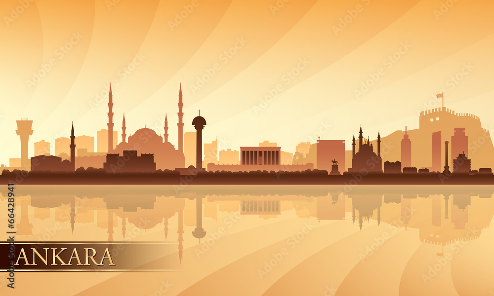 Ankara city skyline silhouette background Stock Vector | Adobe Stock