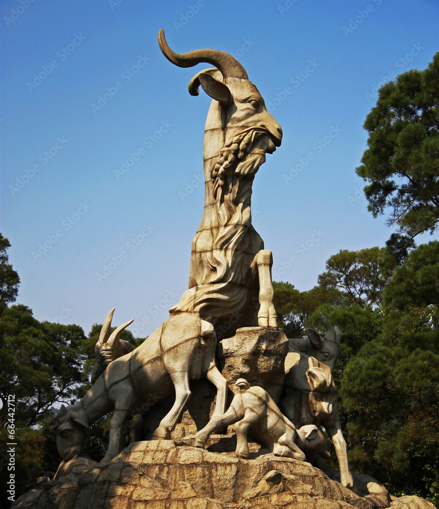 Five goats statue in Guangzhou city China Stock Photo | Adobe Stock
