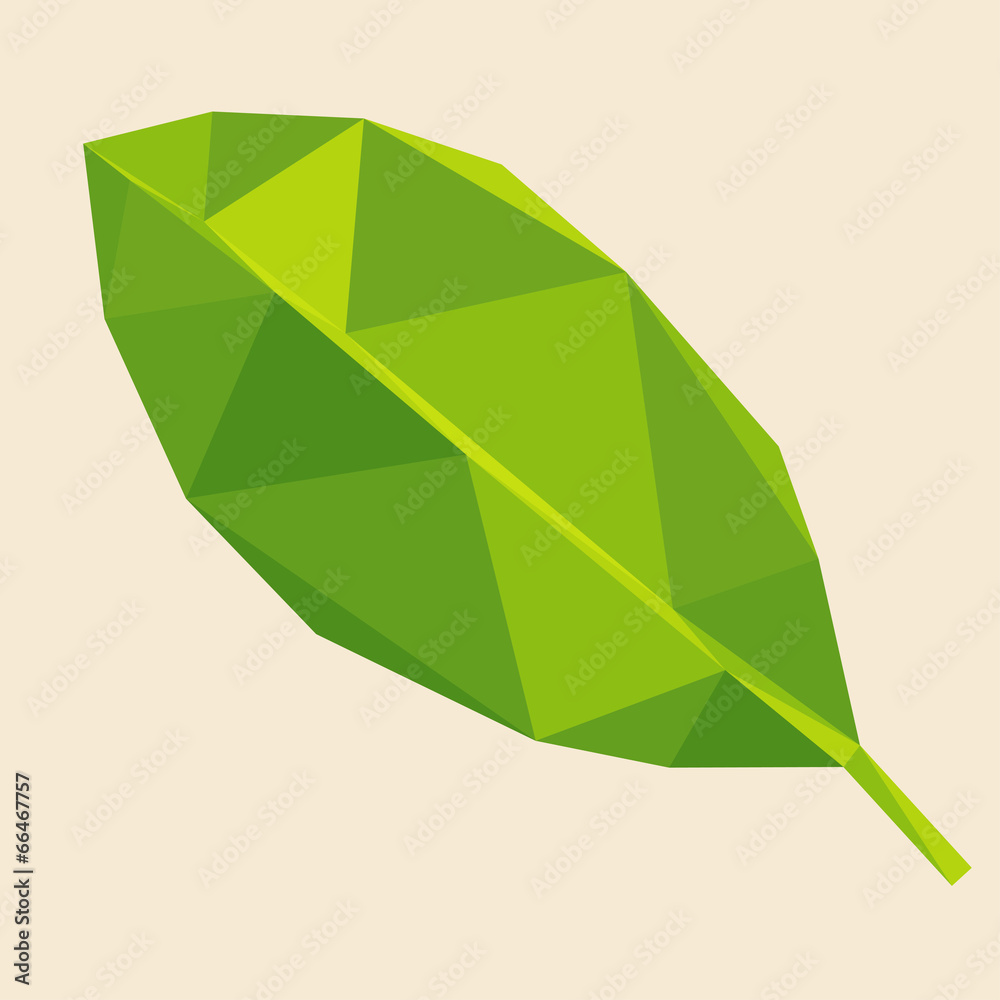 tree's leaf by triangles, polygon vector illustration Stock Vector ...