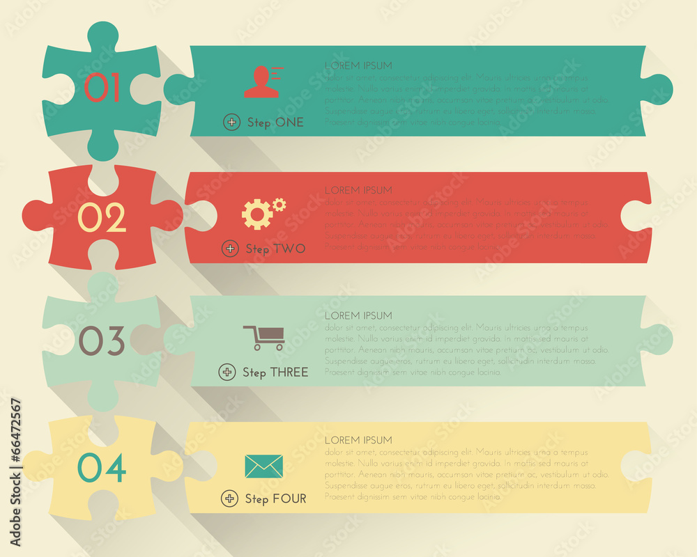 Step by step infographics Stock Vector | Adobe Stock