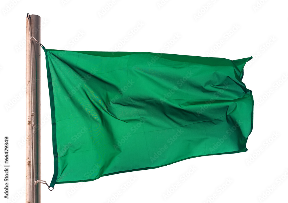 Green flag on white background Stock Photo | Adobe Stock