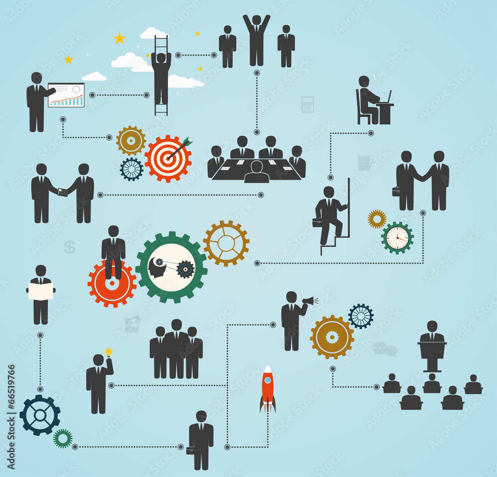 workforce, team working, business people in motion, motivation f Stock ...