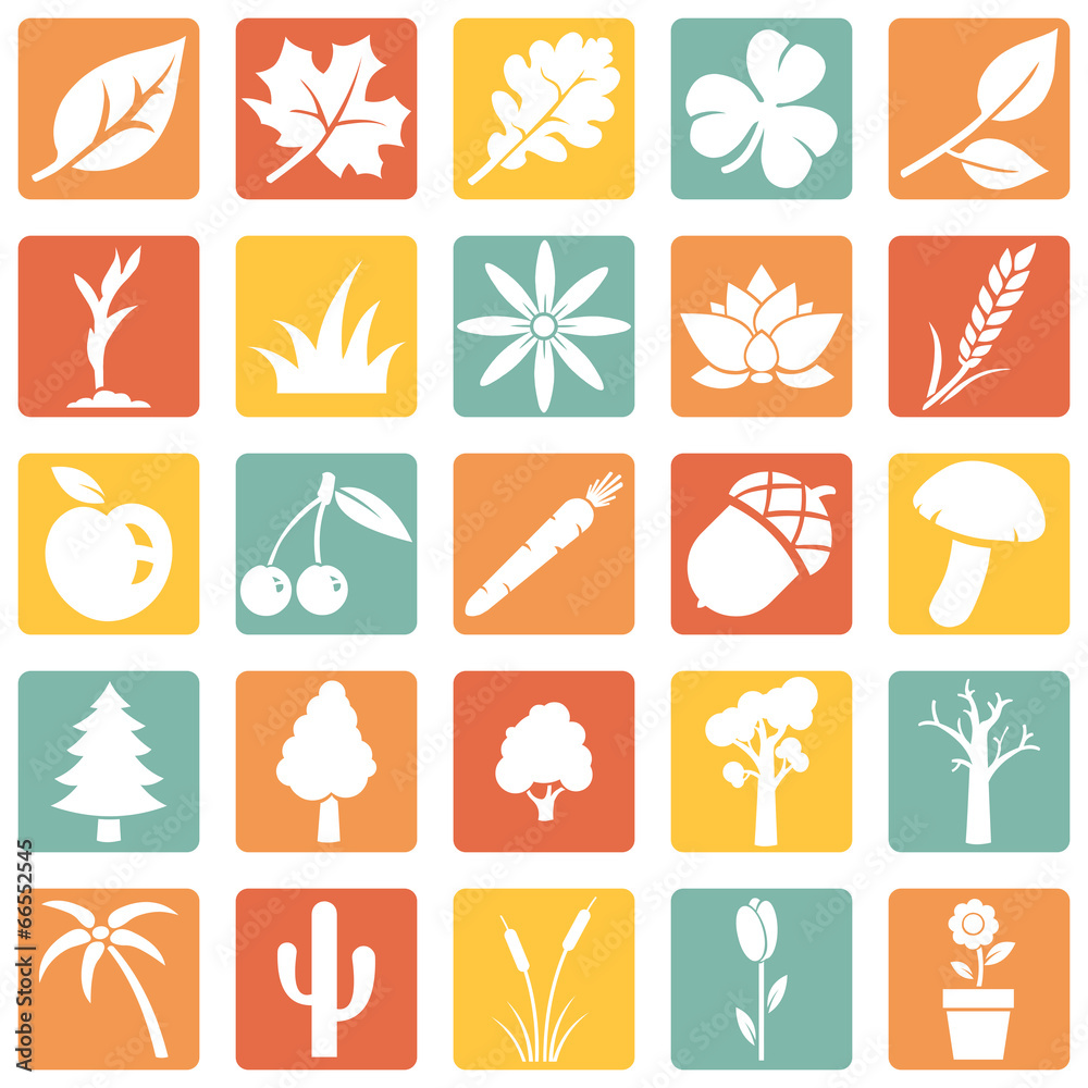 Vector Set of Plants Icons Stock Vector | Adobe Stock