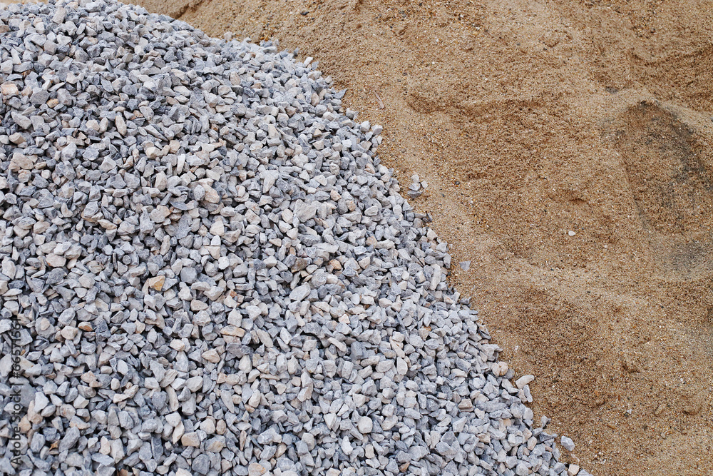 piles gravel and sand for construction Stock Photo | Adobe Stock