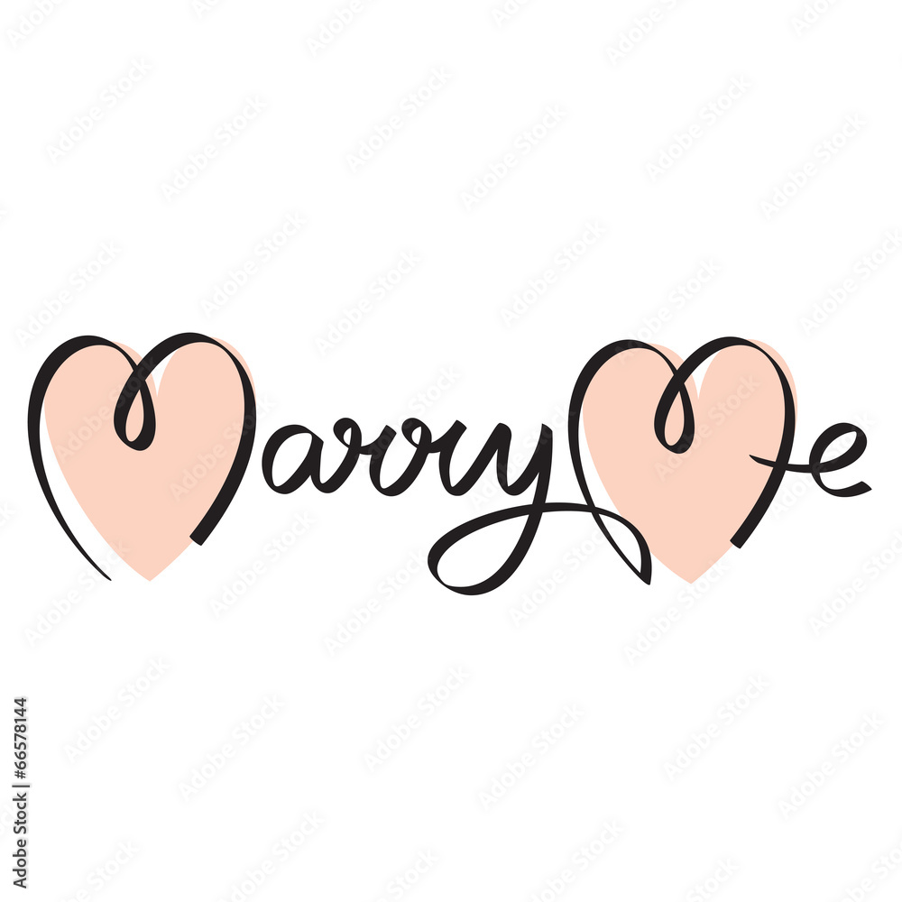 marry me wedding hand lettering handmade calligraphy Stock Vector ...