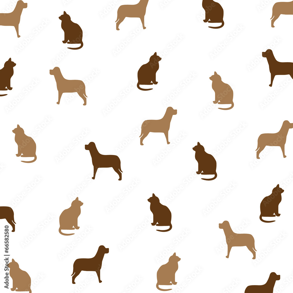 Cat and Dog Brown Pattern Stock Illustration | Adobe Stock