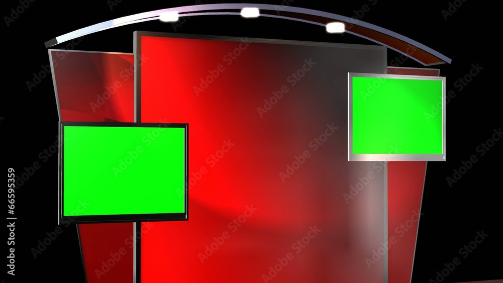 Virtual Studio Background with animated Green Screen TV Stock Video ...