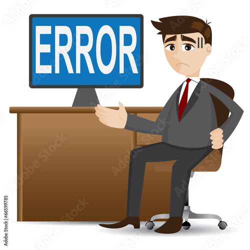 cartoon businessman showing error computer Stock Vector | Adobe Stock