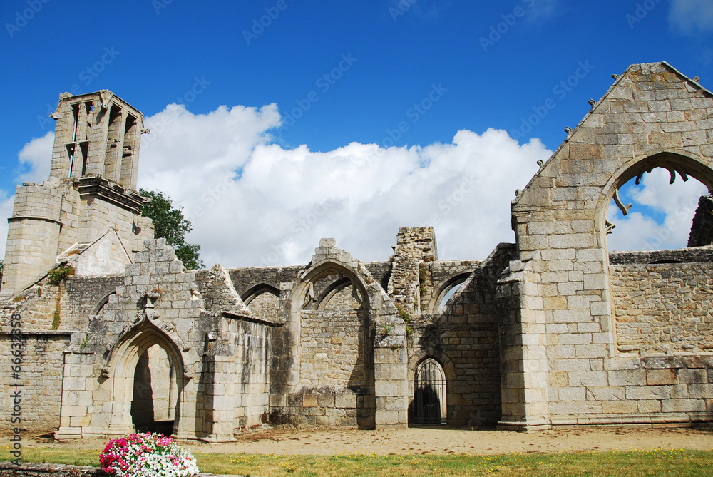 Ruins of Lambour church in Pont l’Abbé (29), Brittany, France Stock ...
