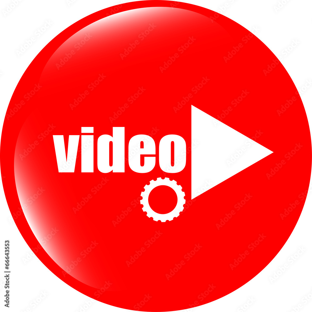 video play button (icon) over white background Stock Illustration ...
