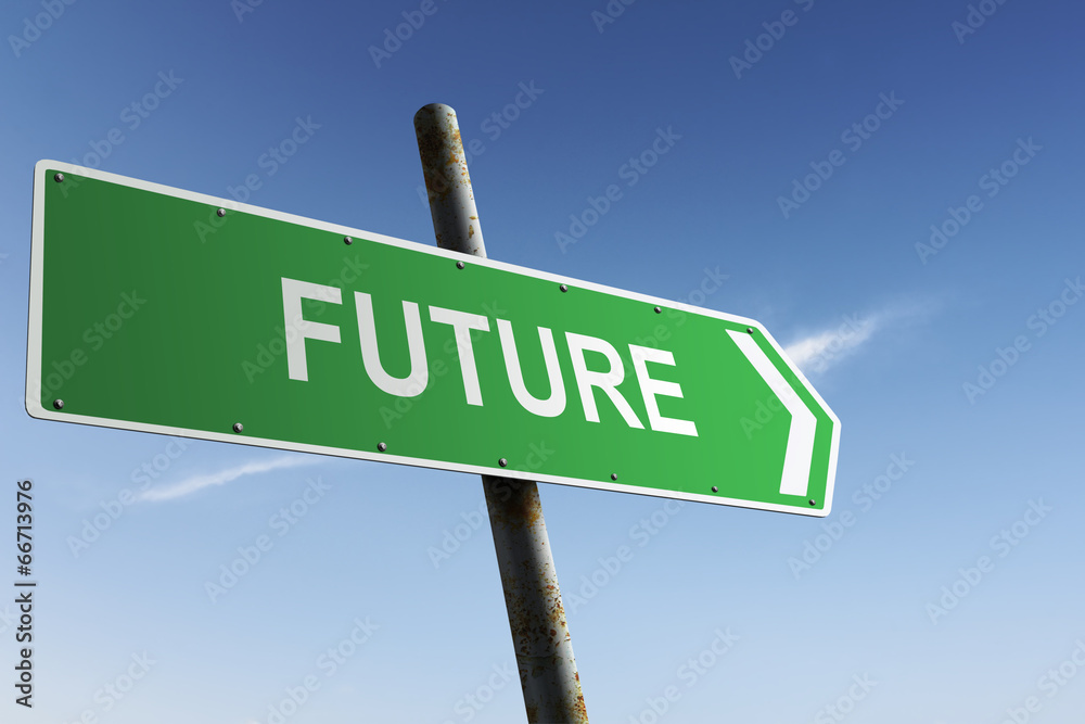 Future direction. Green traffic sign. Stock Photo | Adobe Stock