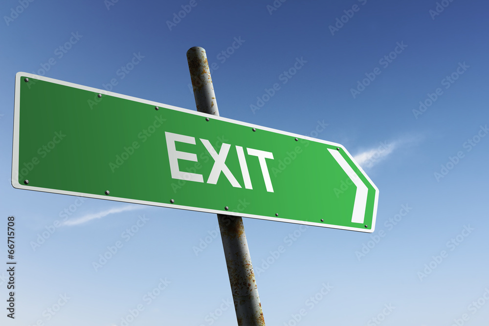 Exit direction. Green traffic sign. Stock Photo | Adobe Stock
