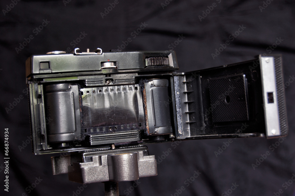 Inside of old film camera, made in USSR Stock Photo | Adobe Stock
