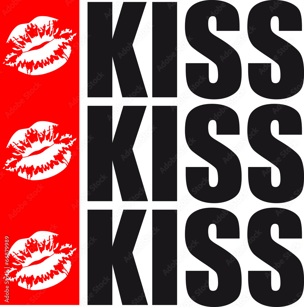 Kiss Kiss Kiss Logo Design Stock-Illustration | Adobe Stock