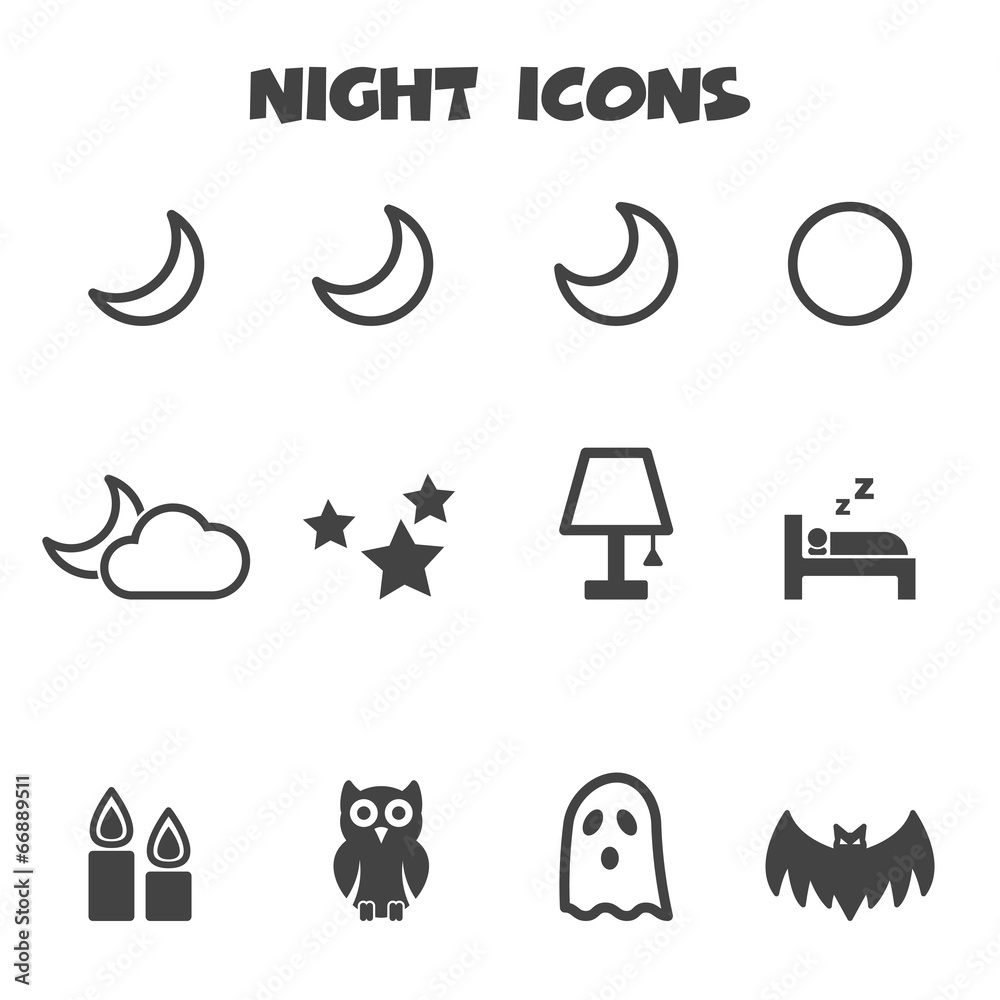 night icons Stock Vector | Adobe Stock