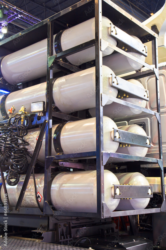 CNG/NGV gas tanks for a heavy truck Stock Photo | Adobe Stock