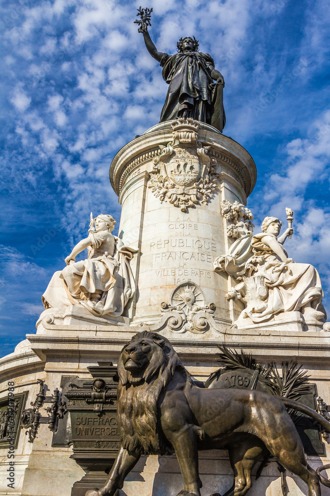 Republic square in Paris France Stock Photo | Adobe Stock