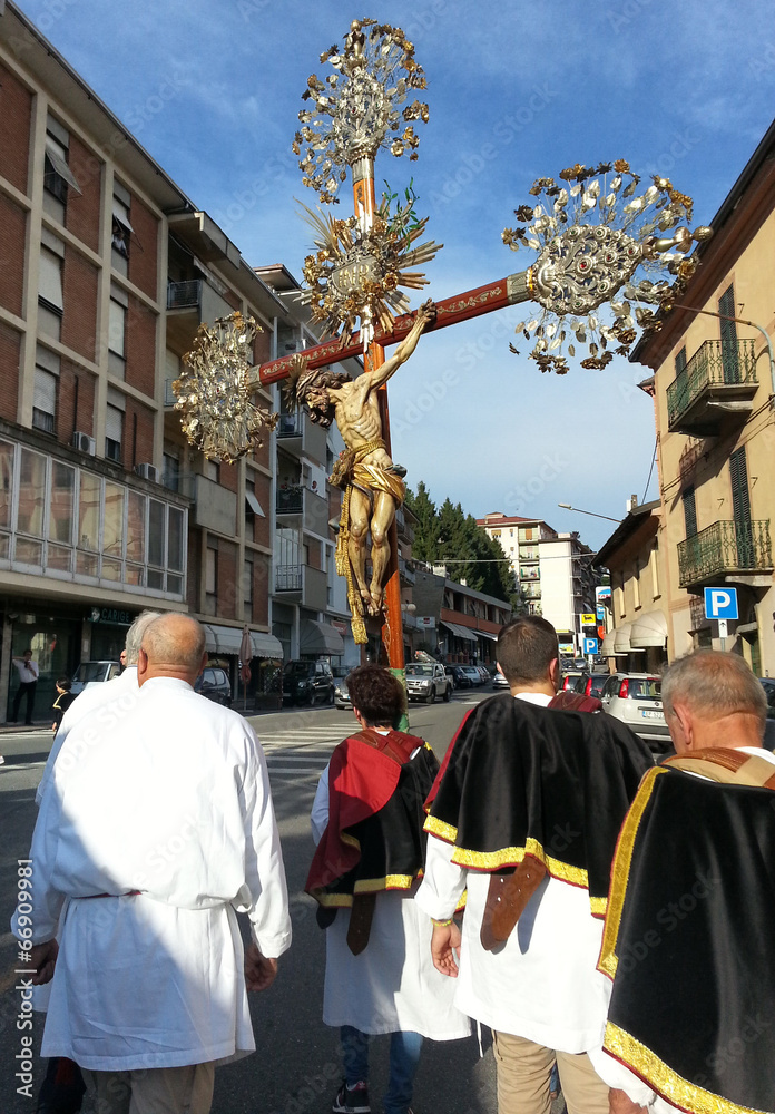 Foto Stock Processione religiosa con i tradizionali cristi ...