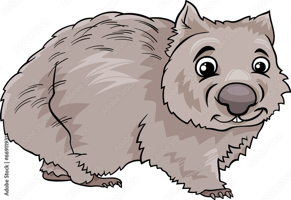 wombat animal cartoon illustration Stock Vector | Adobe Stock