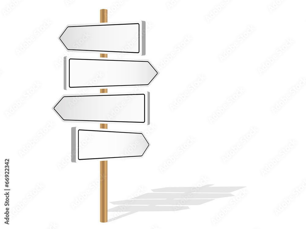 FOUR BLANK SIGNPOSTS (template decision-making road signs) Stock Vector ...