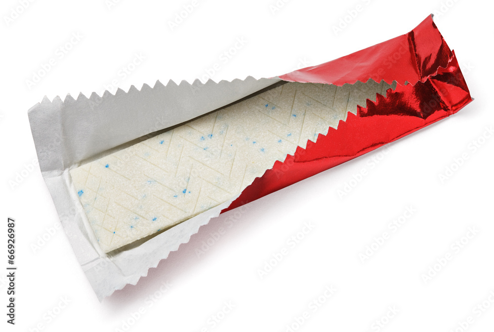 Chewing gum plate wrapped in red foil isolated on white foto de Stock ...