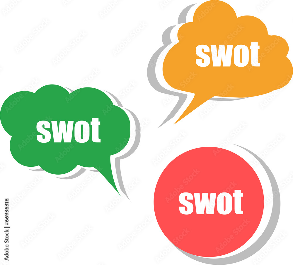 swot. Set of stickers, labels, tags. Template for infographics Stock ...