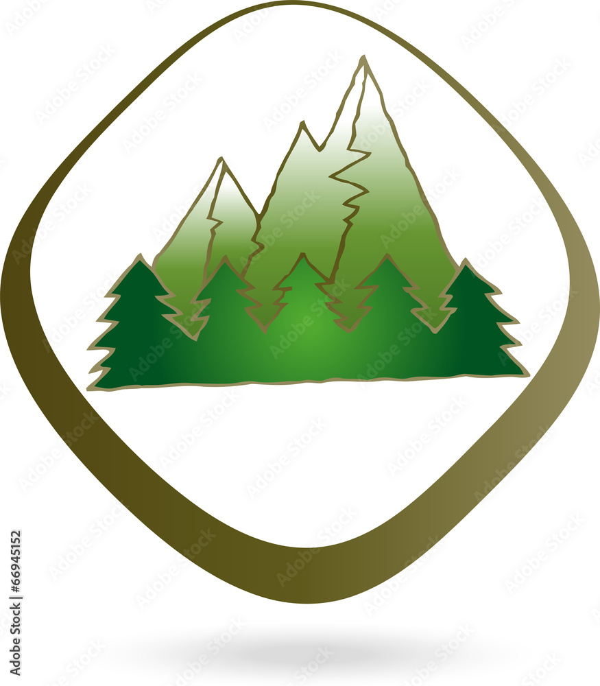 Logo, Berge, Wald, Natur Stock Vector | Adobe Stock