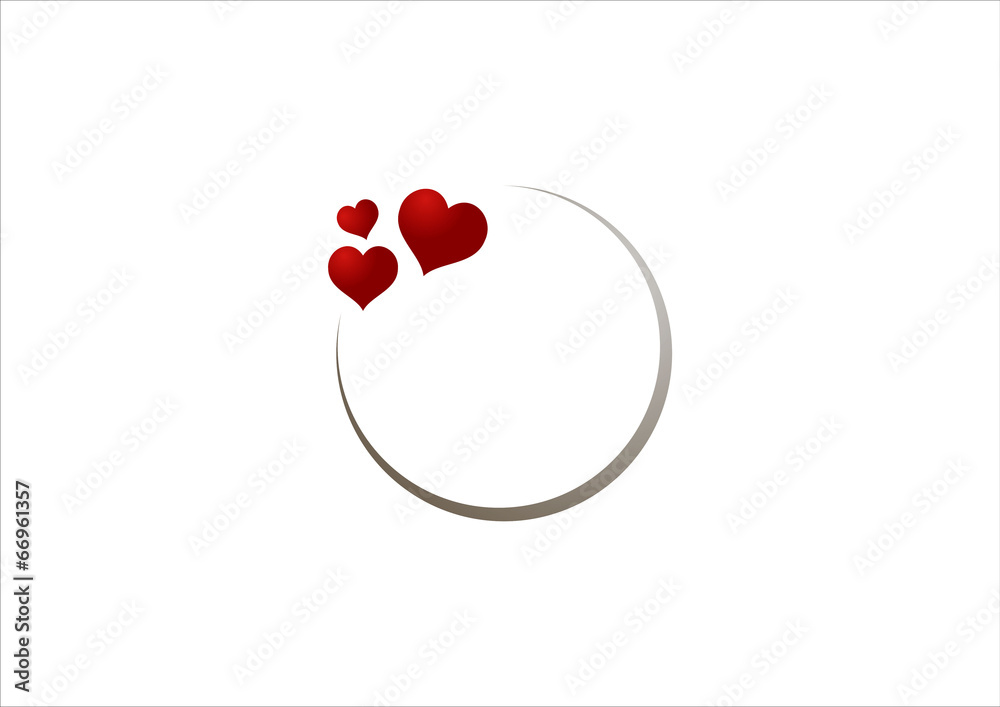 Heart shape hole in Looped Circle vector logo design template Stock ...
