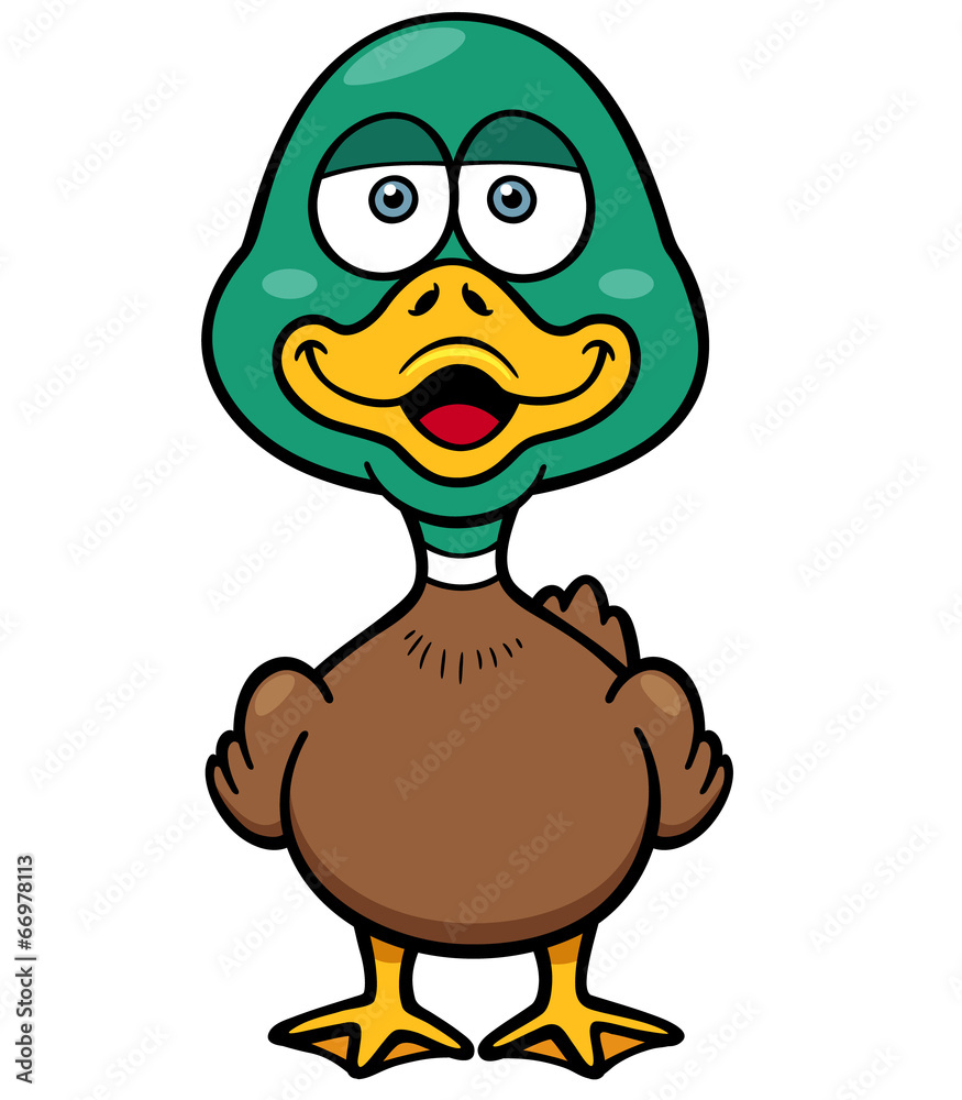 Vector illustration of Cartoon Duck Stock Vector | Adobe Stock