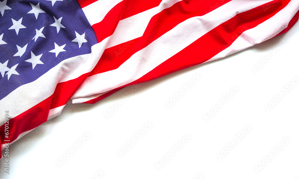 American flag on white background Stock Photo | Adobe Stock