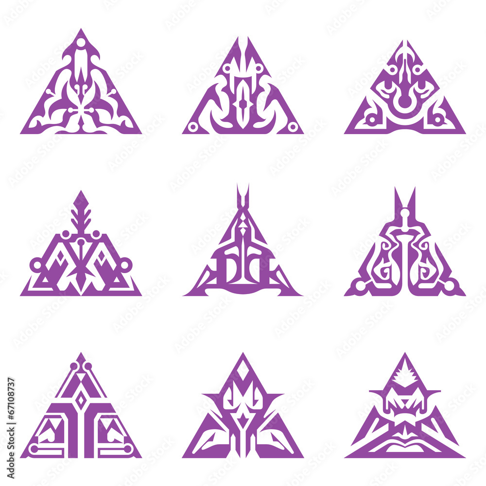 Triangular Symbols for Magical and Whimsical Theme Stock Vector | Adobe ...