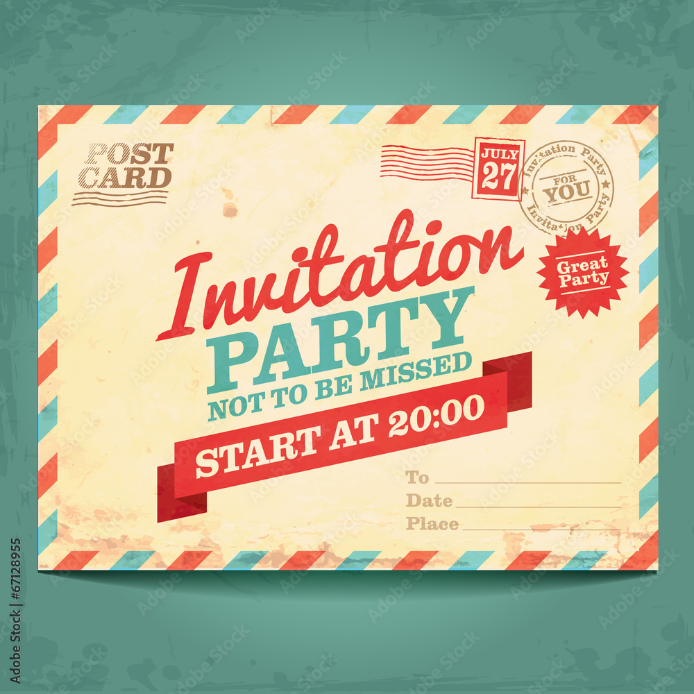 invitation postcard Stock Vector | Adobe Stock