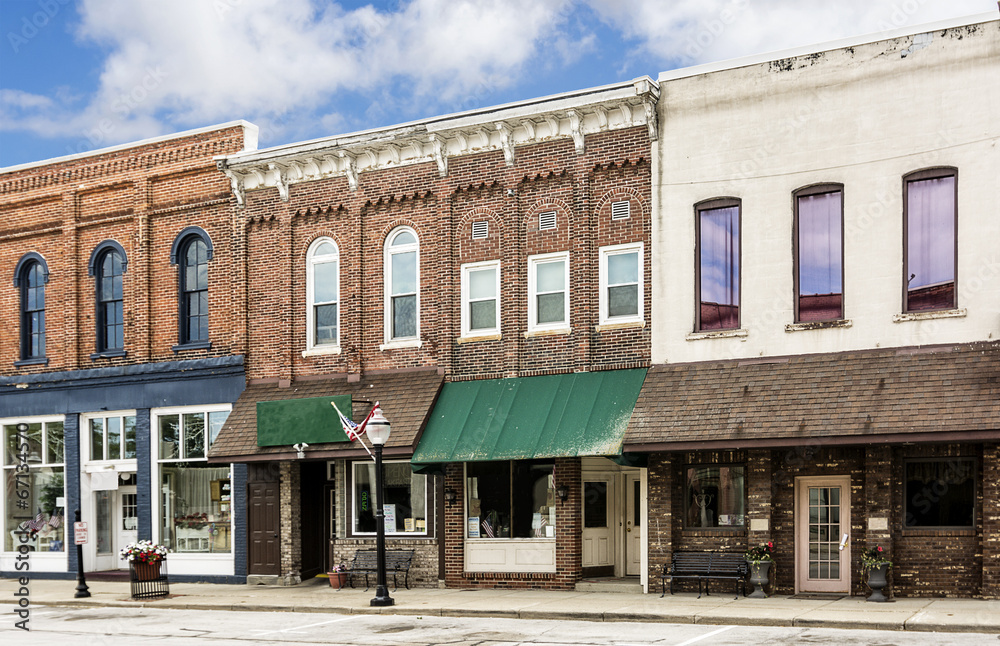 Small Town Main Street Stock Photo | Adobe Stock