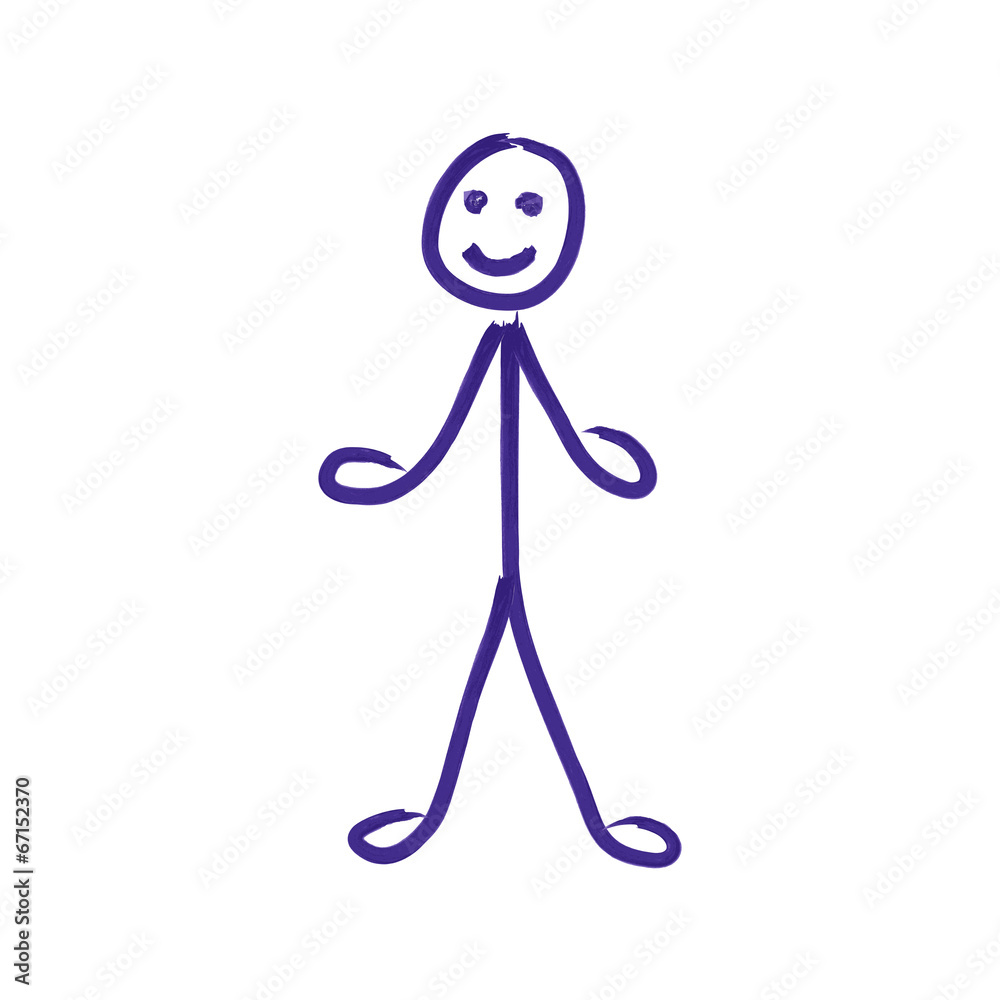 Funny sketch drawing of happy man Stock Vector | Adobe Stock