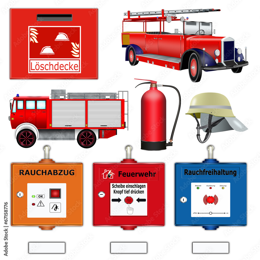 Feueralarm, Icons Stock-Illustration | Adobe Stock